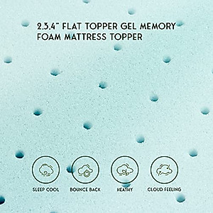 Memory Foam Mattress Topper, 2 inch Gel-Infused Memory Foam Ventilated Bed Mattress Topper Cooling Pad Removable Fitted Bamboo Rayon Cover CertiPUR-US Certified by Lazycat (King)