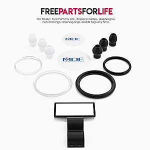 MDF Acoustica Lightweight Stethoscope for Doctors, Nurses, Students, Home Health Use, Adult, Dual Head, Black Tube, Black Chestpiece-Headset, MDF747XPBO