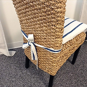 Chair Cushion Pad - Wicker Chair Cushion - seat cushion with 37" ties and removable foam insert Farmhouse Chair Cushions - Kubo Chair Replacement Cushion