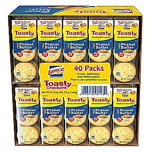 Lance Toasty Crackers, Real Peanut Butter, 51.5 Ounce (Pack of 40)