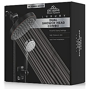 Shower Head With Handheld Combo, 6 Inch High Pressure Rainfall Showerhead With Hand Held 70 Inch Hose for Bath - Adjustable Swivel Shower Head Spray Anti-leak Nozzles - Universal Fit