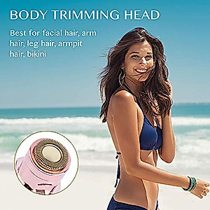 Rechargeable Eyebrow Trimmer & Facial Hair Remover for Women, 2 in 1 Eyebrow Razor and Painless Lips Body Facial Hair Removal with Built-in LED Light