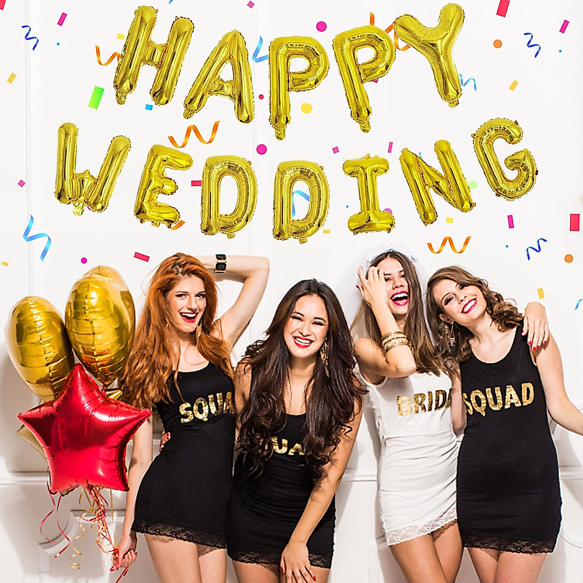 76pcs Happy Birthday Balloon Banner, Gold Balloons Letters, Personalized 16" Mylar Foil Birthday Decorations includes 2 Sets A- Z, 1 set Number 0-9 and "HAPPY BIRTHDAY" letters (with Balloon Pump)