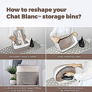 Cotton Rope Basket for Storage | 15"x10"x9" Set of 3 Large Storage Baskets for Organizing with Handles, works as Cloth Baskets, Blanket Basket, Big Woven Laundry Basket or Black Toy Bin like White Wicker Laundry Baskets