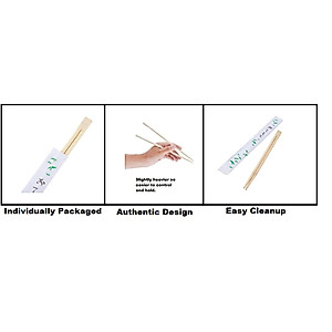 Oasis Supply, 9" Japanese Style Mikami Bamboo Chopsticks, Sleeved and Separated, 67 Pairs