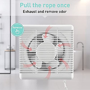 Window Fans With Exhaust And Intake 8 Inch 294 CFM Bathroom Window Exhaust Fan,Vertical Attic Window Fan Double Direction Reversible Strong Airflow, Window Fans Twin Reversible Quiet With Switch