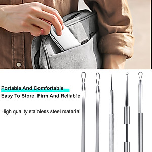 Blackhead Remover Tool,lalasis 5 Pcs Pimple Popper Tool Kit，Blackhead Extractor Tool for Face Comedone Zit Acne Whitehead Blemish Popping Stainless Steel Extraction Tools Set