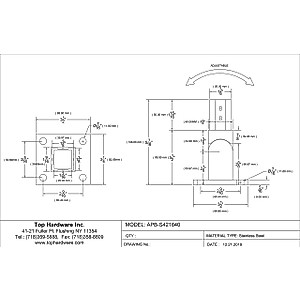 Stainless Steel Adjustable Stop Flange For Stairs Stringer Handrail Post Stainless Steel Systems (1-5/8" Square)