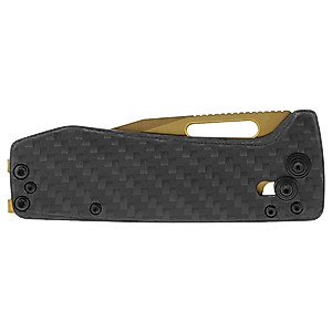 SOG Ultra XR Everyday Carry Slimline Ambidextrous CRYO CPM S35VN Stainless Steel Folding Knives | Titanium Pocket/Money Clip, Carbon/Gold