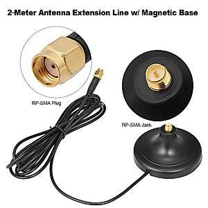 Wi-Fi Antenna Base, HUACAM HCM35N Wi-Fi Antenna Magnetic Stand Base RP SMA Male to Female Connector with 10 ft Extension Cable