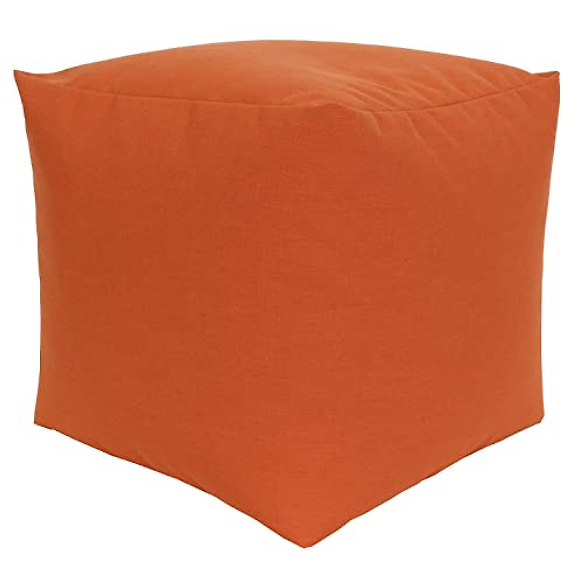 RULU Ottoman Outdoor/Indoor Sunbrella Bean Bag Pouf 19"x19"x18"H Spectrum Cayenne, Rust