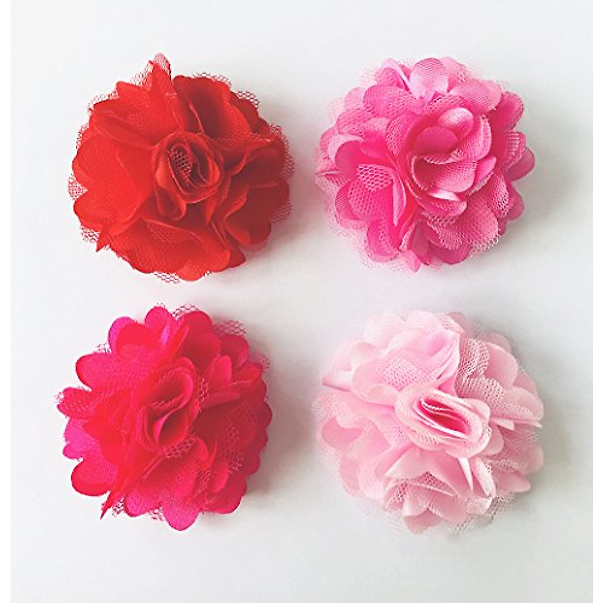 PET SHOW 2" Valentine's Day Small Dogs Flower Collar Accessories for Cat Puppies Rabbit Pigs Collars Bows Grooming Supplies Red Rose Hotpink Pink for Girls Pack of 4