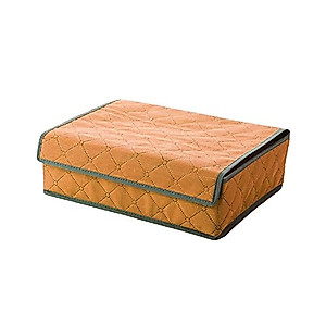 24 Cells Non Woven Charcoal Bamboo Fibre Collapsible Storage Box Underwear Socks Bra Ties Drawer Closet Home Organizer Case (Orange)