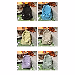 Kawaii Aesthetic Backpack School Backpack Nylon Waterproof Solid Color Backpack Teen College