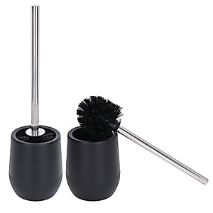 PerGar 2Pcs Toilet Brush, Robust Lockable Threads Toilet Bowl Brush and Holder, Efficient Safe Toilet Cleaner Brush for Deep Cleaning, Toilet Scrubber with Silicone Bristles, Durable Home Accessory