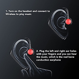 Lazmin112 Bluetooth Earbuds,Stereo BT 5.0 Multifunctional Hands Earpiece for Deaf,Ear Hook Earphone for Sports Running Driving