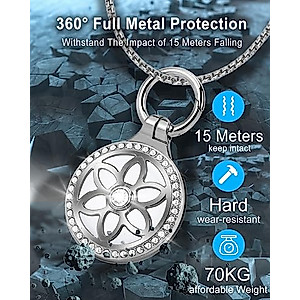 DEERLET Airtag Necklace for Adults,Metal Jewelry Badge airtag Necklace Kids,Airtag Watch Necklace for Kids Boys Women,25in Adjustable Alloy Necklace with airtag Holder Compatible Apple air tag