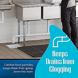 STEADYKLEEN - 6.5-inch Floor Drain Cover Alternative, Square Sink Drain Basket for Restaurants, Home and More, Commercial Sink Strainer with 0.19-inch Holes, Versatile Plastic Drain Screen Basket