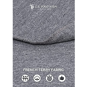U.S. Polo Assn. Womens Sweatpants - Women Joggers Sweats with Logo Print - French Terry Poly-Cotton (Charcoal Heather with White Print, Medium)