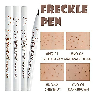 Freckles Pen, 2 Color Natural Freckles Makeup Pens Waterproof Long-Lasting Quick-Dry Pen, Natural Like-real Makeup, Easy Makeup Tool For a Natural Sun-kissed Makeup, Light Brown&Natrual Coffee