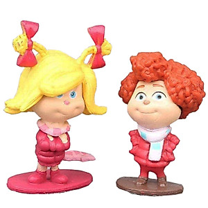 12pcs Green Monster Stole Christmas Cake Topper Action Figure Toy Dolls Set PVC Model Collections Chrismas Decoration