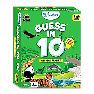 Skillmatics Card Game - Guess in 10 Animal Planet, Gifts for 6 Year Olds and Up, Quick Game of Smart Questions, Fun Family Game