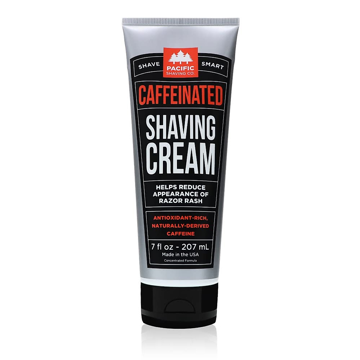 Pacific Shaving Company Caffeinated Shaving Cream - Shea Butter + Spearmint Antioxidant Shaving Cream with Caffeine - Clean Formula for a Hydrating, Redness Reducing + Irritation-Free Shave (7 Oz)