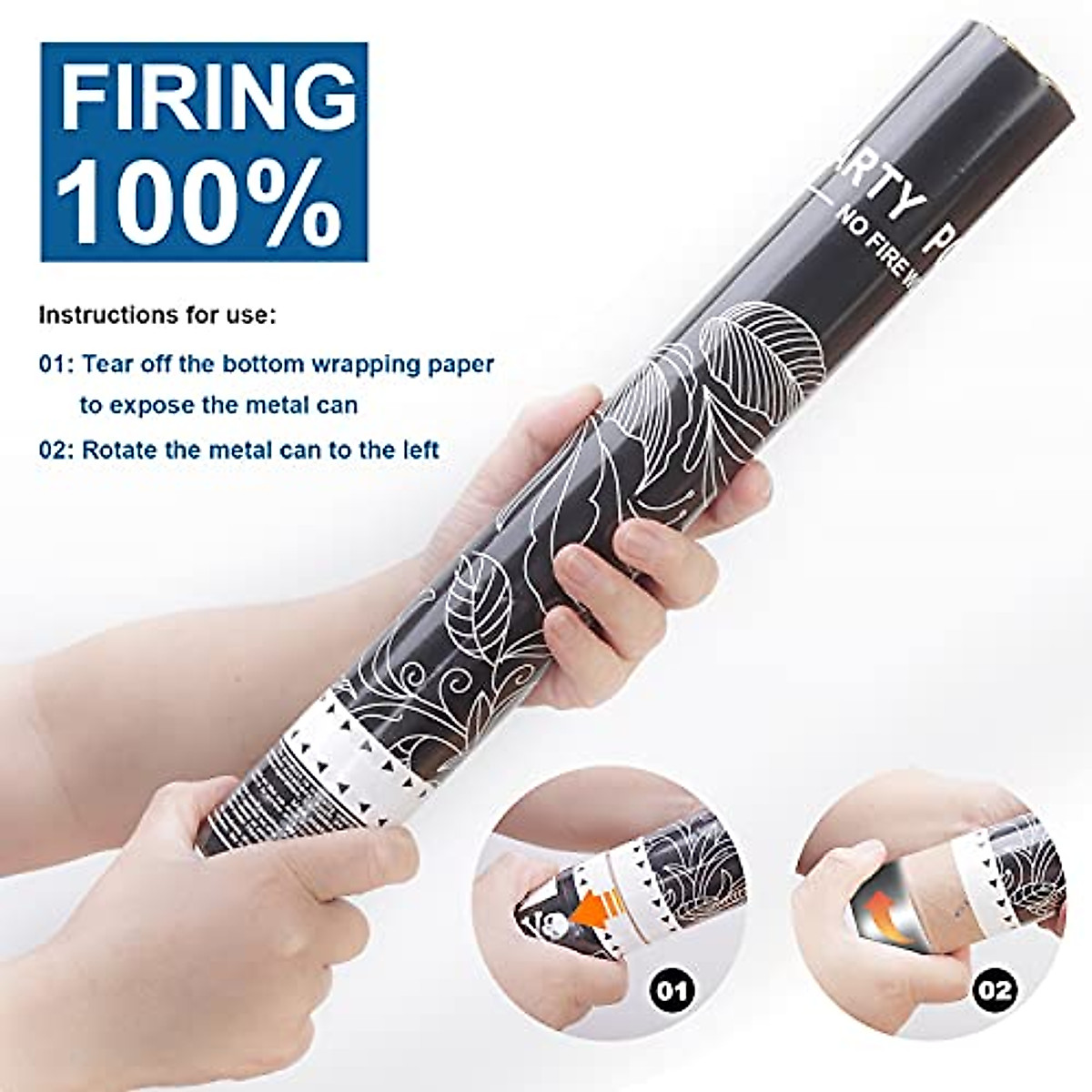 Yeunmu Confetti Cannon 2 Pack (Gold), 16 inches+Longer Confetti Poppers Perfect for photography , Party Poppers Confetti Shooters Suitable for Fundraiser, Drive-by Birthday Parade, Graduation, Wedding.