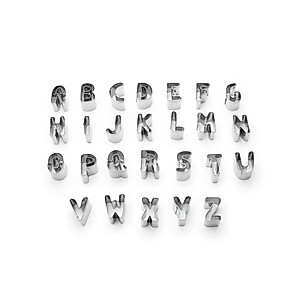 Fox Run Alphabet Cookie Cutters, 26 piece, Metallic