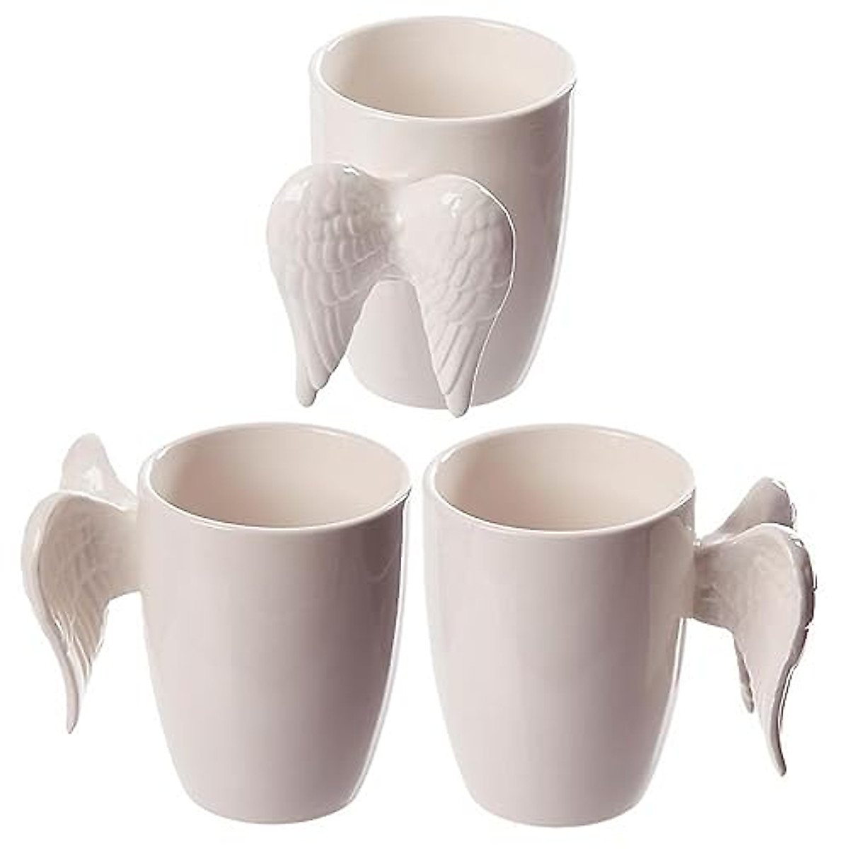 Puckator White Angel Wings Ceramic Shaped Handle Mug, Tea Coffee Hot Drinks, Decorative Gift Box, Home Kitchen Office Height 11cm Width 11.5cm Depth 8.5cm