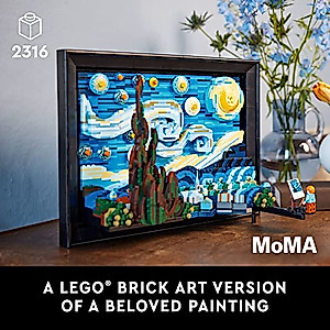 LEGO Ideas Vincent Van Gogh - The Starry Night 21333, Unique 3D Wall Art Home Décor Piece with Artist Minifigure, Creative Crafts Set for Adults
