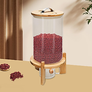 Miscellaneous Food Storage Tanks, Dry Food Dispenser with Control Glass, Airtight Food Grain Storage Container Rice Dispenser Creative Glass Food Storge Container for Kitchen Pantry Store (7.5L)