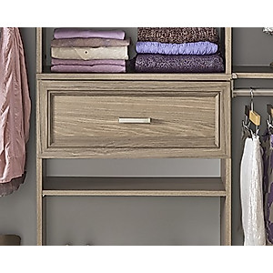 ClosetMaid SuiteSymphony Wood Drawer, Add On Accessory Shaker Style, for Storage, Closet, Clothes, x 10” Size for 25 in. Units, Natural Gray/Satin Nickel, 25" X 10"
