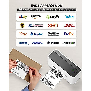 Phomemo Bluetooth Label Printer for Small Business with Thermal Direct Shipping Label (Pack of 500 4x6 Labels)