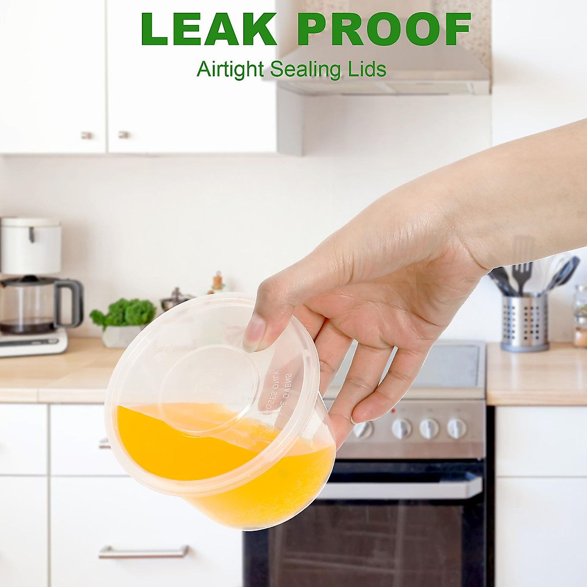 Augshy Deli Food Containers with Lids 12 oz, 40 Sets Food Storage Plastic Containers With Lids Reusable Plastic Containers Free for Soup, Salad, Dessert, Fruit, Meal Prep Leakproof and Microwave Safe