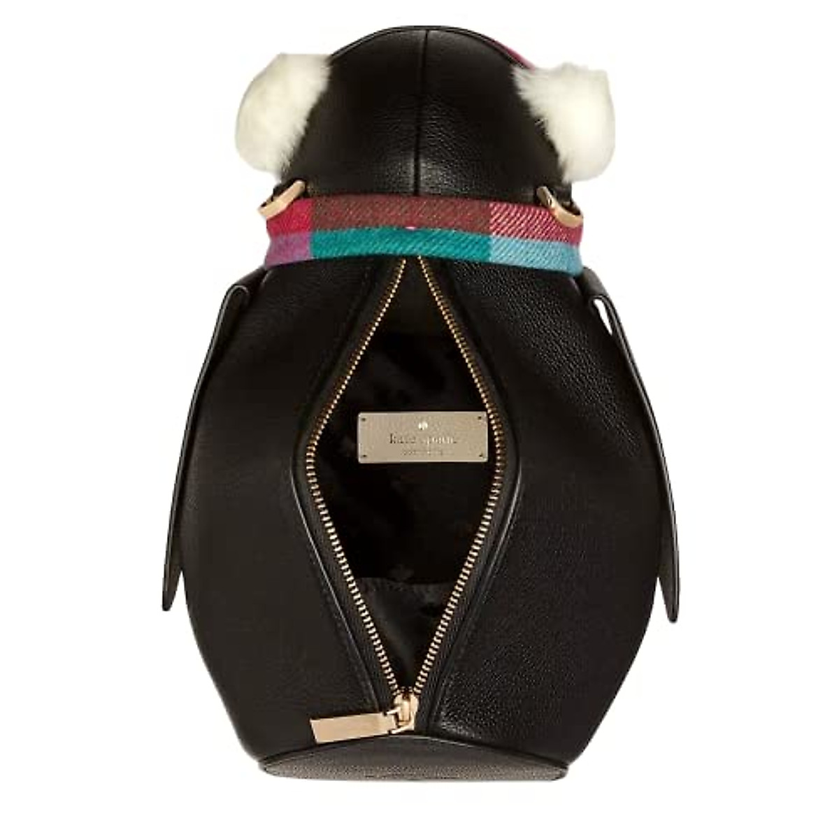 Kate Spade Morty Penguin Crossbody Pebbled Leather Bag (Black/White Multi)