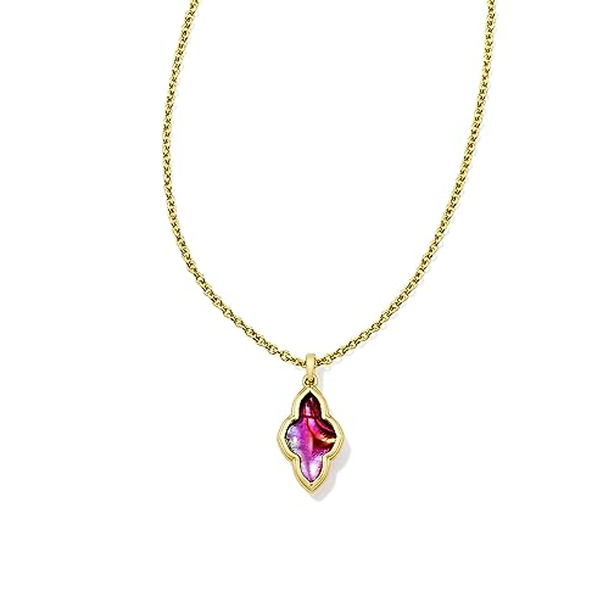 Kendra Scott Framed Abbie Short Pendant Necklace Gold Light Burgundy Illusion One Size
