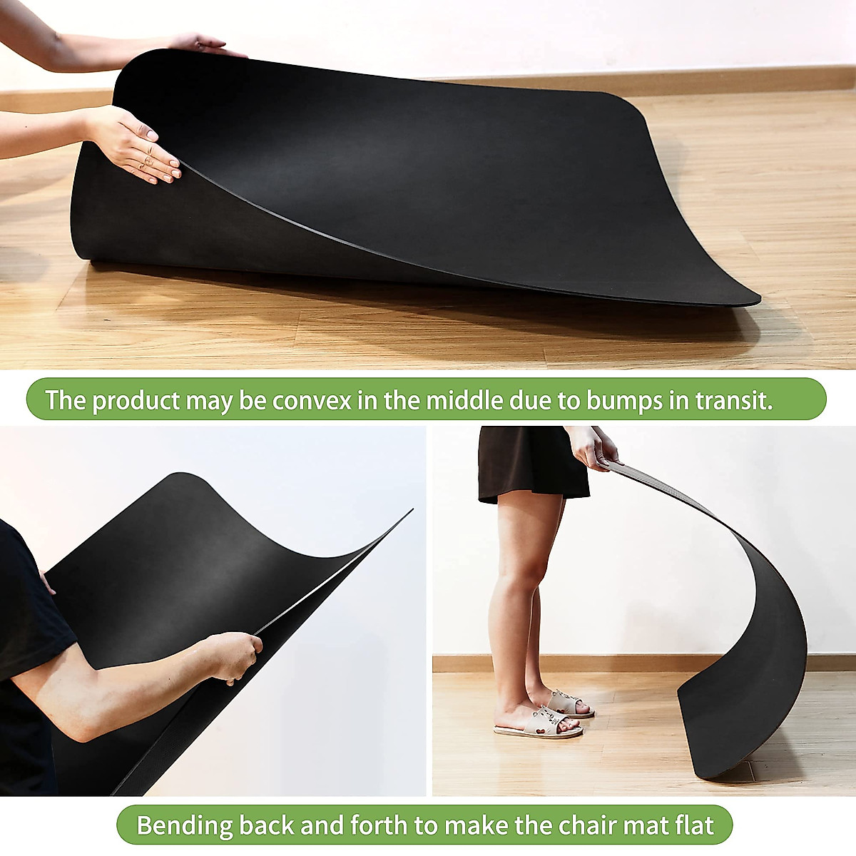 Chair Mat for Carpet, Tough and 1/5" Thick Office Chair Mat, 35" x 45" Anti-Slip Chair Mats for Carpeted or Hard Floors