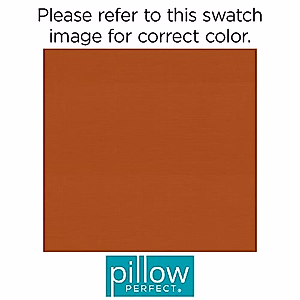 Pillow Perfect Monti Chino Solid Indoor/Outdoor Wicker Patio Seat Cushion Reversible, Weather and Fade Resistant, Round Corner - 19" x 19", Orange, 2 Count