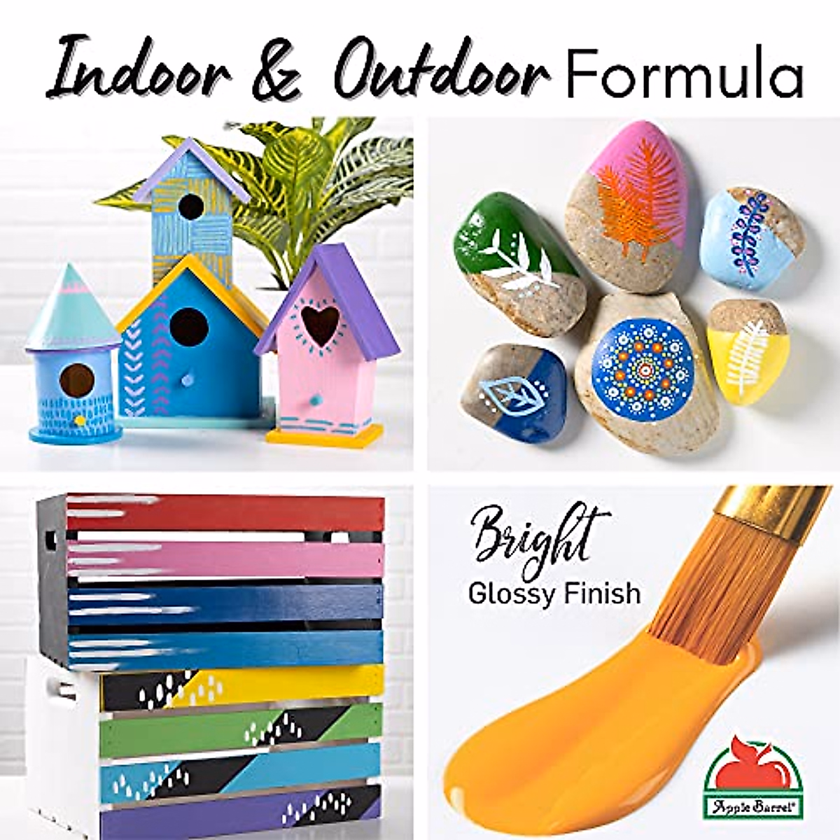 Apple Barrel Gloss Paint Set, 16 Piece (2-Ounce), PROMOABG Colors