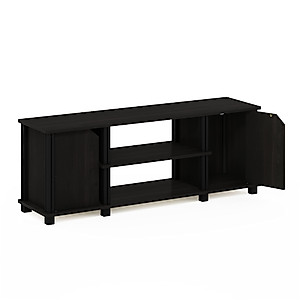 Furinno Brahms TV Stand Entertainment Center with Shelves and Storage for TV Size up to 45 Inch, Espresso/Black
