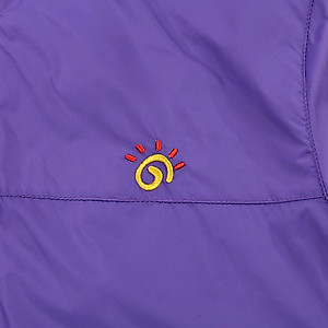 Jingle Bongala Boys Girls Lightweight Breathable Raincoat Waterproof Hooded Rain Jacket Windbreaker Easy to Fold-Purple-140