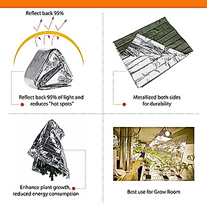 NAVADEAL 2 Pack Silver Highly Reflective Mylar Films, 82x 47Inch, Metallized Foil Covering Sheet, Garden Greenhouse Farming, Increase Plant Growth Save Power, Reduce Uneven Heat Environment Safe