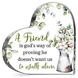 Christian Gifts for Friends Women Religious Gifts Birthday Friendship Gifts for Friend Inspirational Friend Gifts for Women Friend Glass Crystal Table Centerpieces Decor (Kapok Style)
