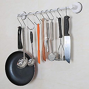 Home-Organizer Tech 5 Inches Heavy Duty Stainless Steel Hanger Hooks S Hooks S Shaped Hook Silver Tone Hanging Hooks, Pack of 20