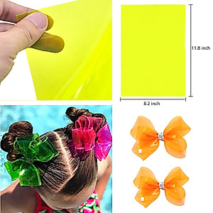 AOUXSEEM Jelly Transparent Leather Vinyl Sheets,Candy Solid Colors Waterproof Faux Leather Fabric Sheets 【6 Pcs/21 x 30 cm】Perfect for Making Bows Earrings Handbags (Bright Solid Colors)