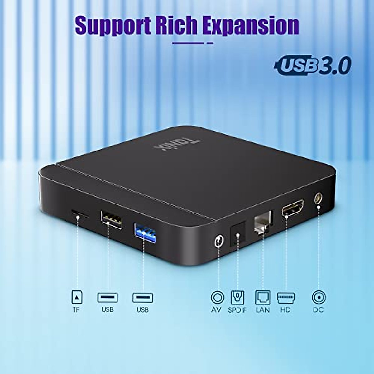 Android TV Box 11.0, Tanix W2 Android TV Box 4GB RAM 32GB ROM with Wireless Keyboard, Android Box with Amlogic S905W2 Quad Core 64 Bits, AV1 4K 3D USB 3.0 BT 4.2 TV Box