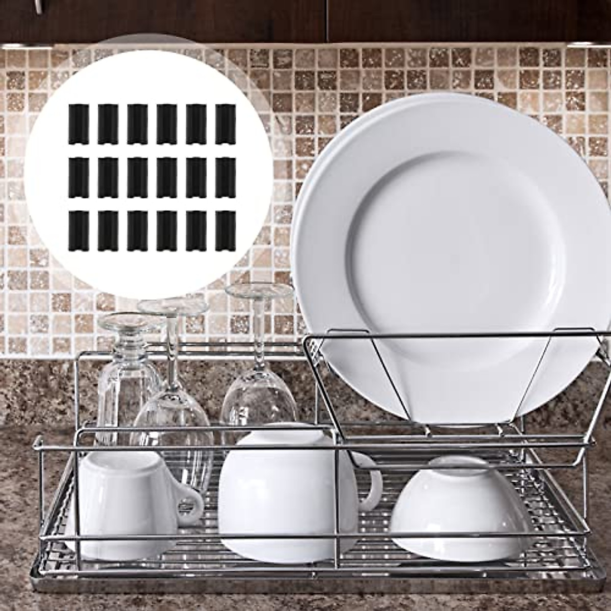 DOITOOL Rubber Feet for Sink Grid Sink Protectors: 100Pcs Kitchen Sink Wire Rack Feet Rubber Wire Bumper Replacement Parts for Kitchen Rack Black 4.8MM