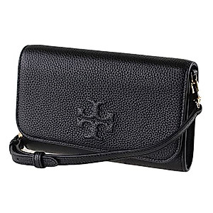 Tory Burch Women's Thea Flat Wallet Crossbody (Black)