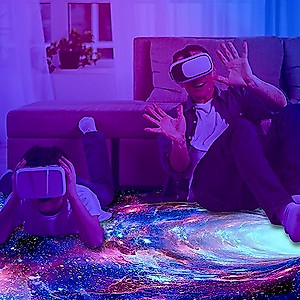 SEBKQ Galaxy Area Rug Black Light, UV Reactive 3D Space Rug, Glow in The Dark Decorative Rug for Living Room Bedroom 70"×47"×0.39"